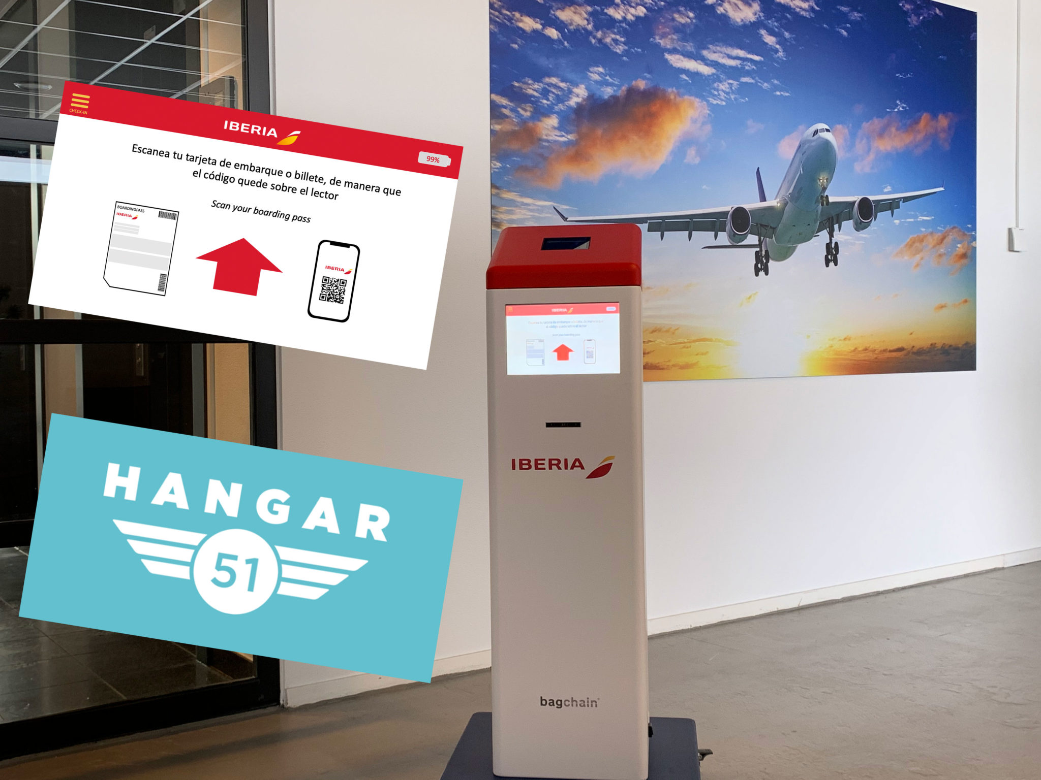 bagchain tag kiosks ready for Madrid